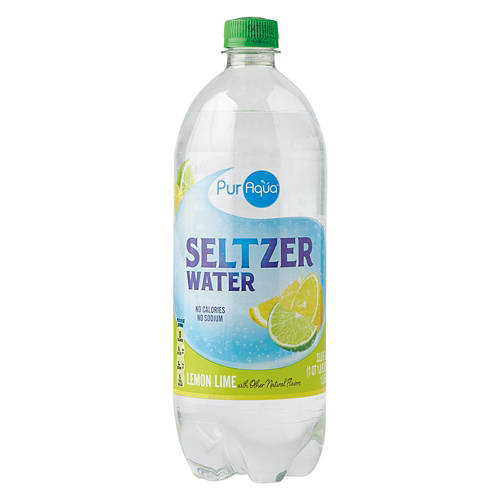 PurAqua Lemon Lime Seltzer Water, 33.8 fl oz